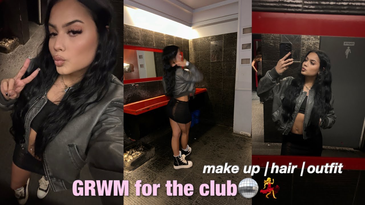 GRWM for the club🪩💞 make up | hair | outfit - YouTube