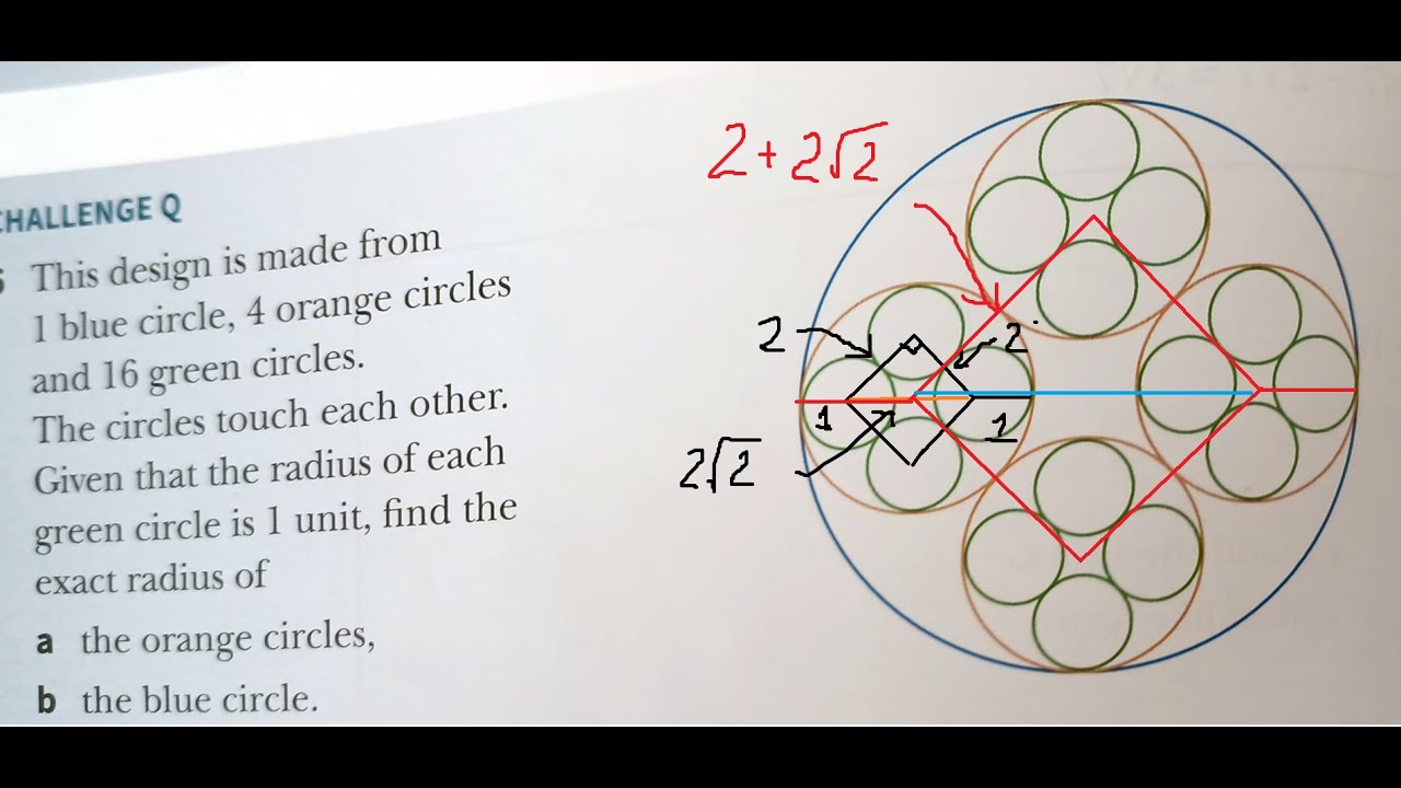 Algebra Help and Geometry Help: This design is made from 1 blue circle ...