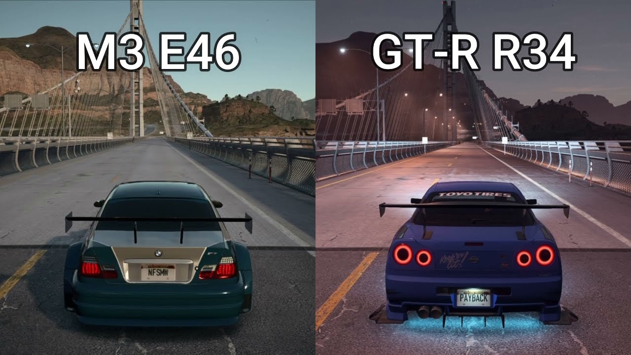 NFS Payback - BMW M3 E46 vs Nissan Skyline GT-R R34 - Drag Race - YouTube