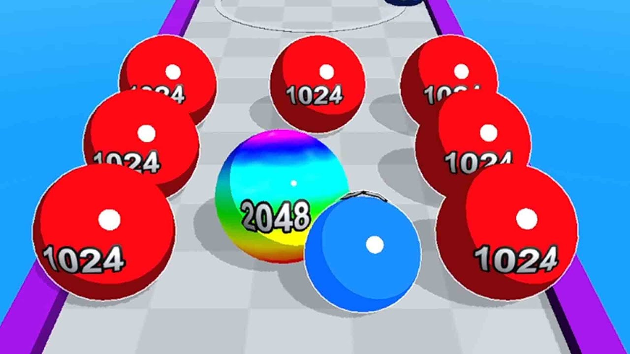 2048 Colors Ball Run - ASMR Game Very satisfying and relaxing Gameplay ...