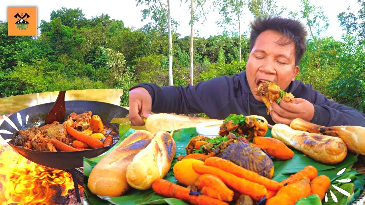 Chicken Curry Outdoor Cooking 🔥| Chicken Curry Cooking in Forest ...