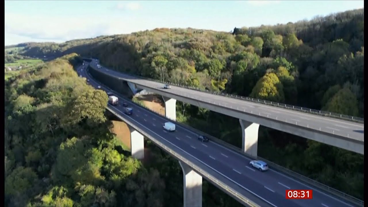The M5 Wynhol viaduct is 50 years old (UK) 10/Dec/2023 - YouTube
