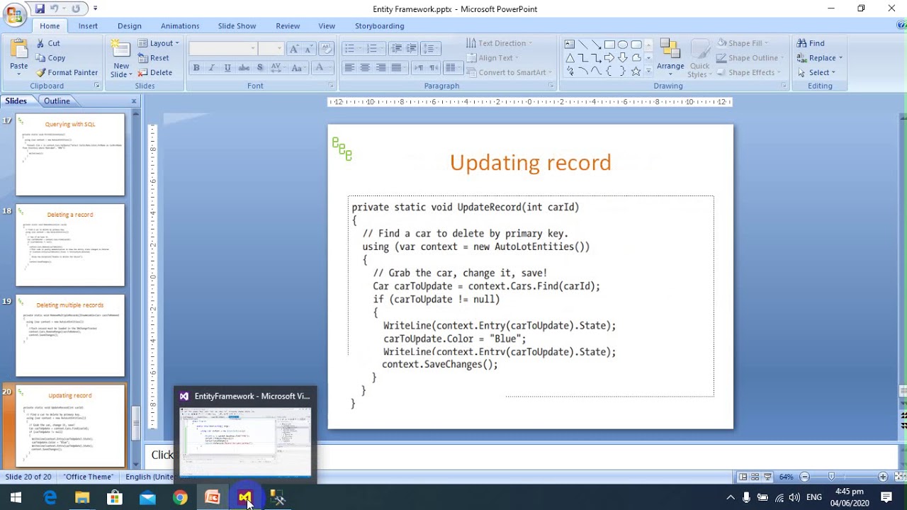 5. Deleting and updating record (Entity Framework) - YouTube