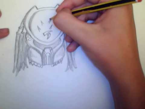 predator mask drawing tutorial pt 2 - YouTube