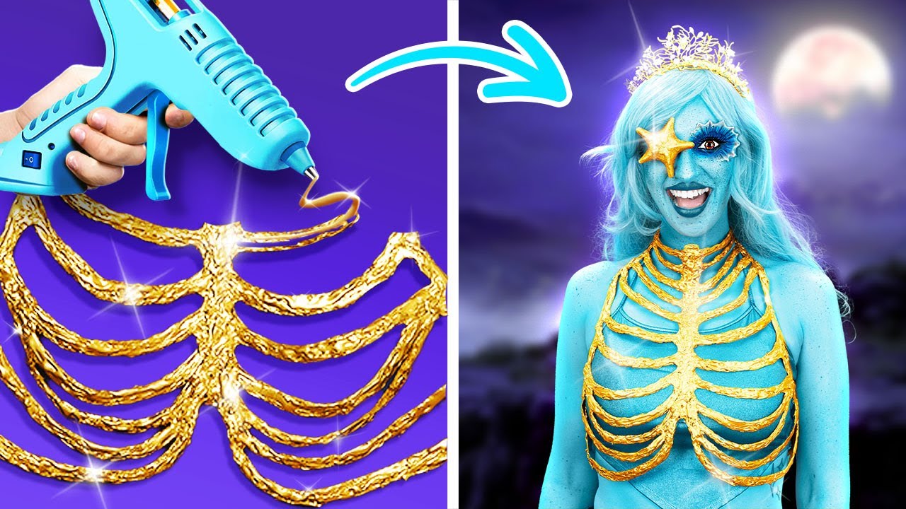 SPOOKY BEAUTY😱 || DIY Hot Glue-gun Ribs & SFX Makeup to Win HALLOWEEN ...