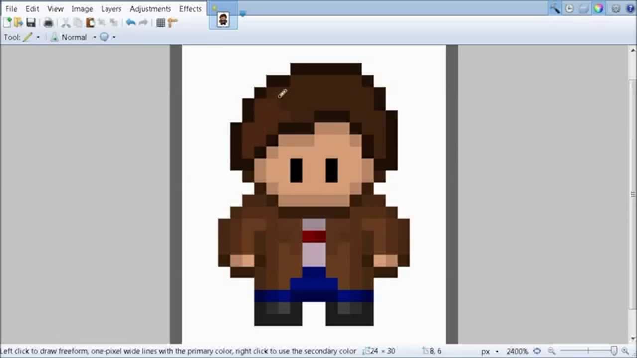 Pixel Art #001: The 11th Doctor (Doctor Who) [HD] - YouTube
