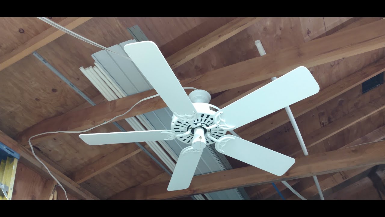 52" Hunter Original Ceiling Fan (2 Amp, White) - YouTube