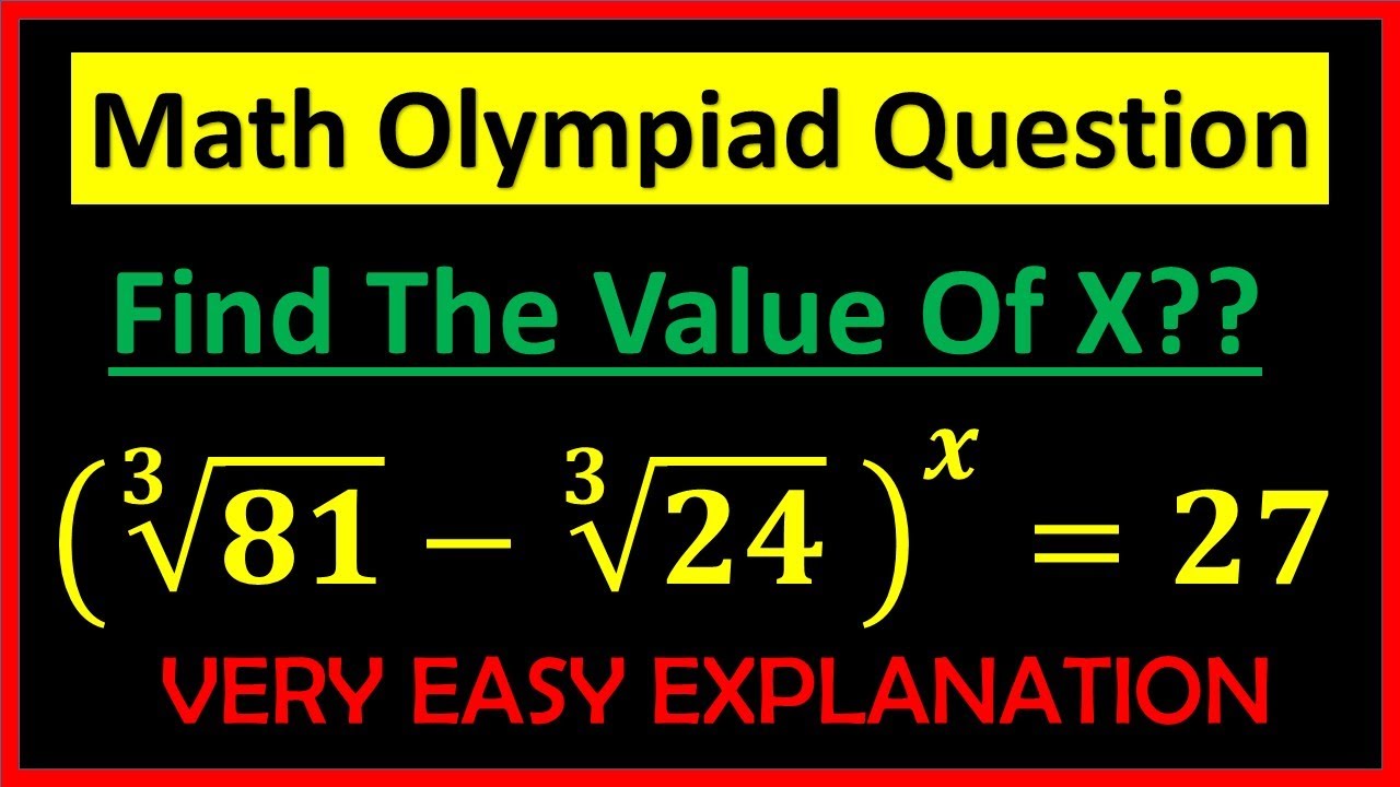 Find x || Math Olympiad Question || viral math problem - YouTube