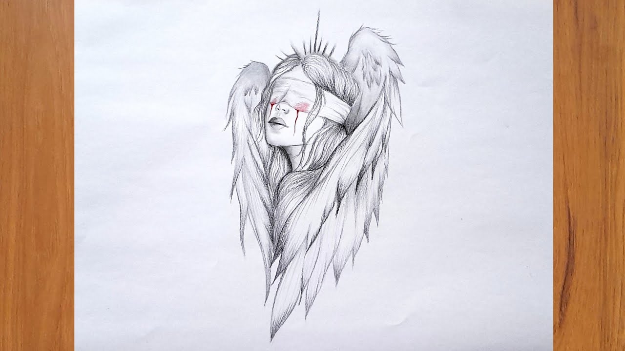 Drawing a wounded angel:How to draw wounded angel easy - YouTube
