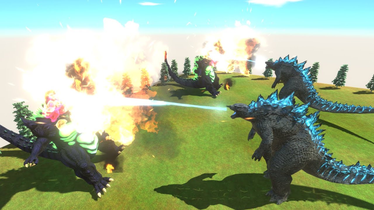 Super Godzilla vs Godzilla 2014 2v2 battle royale! Which team is the ...