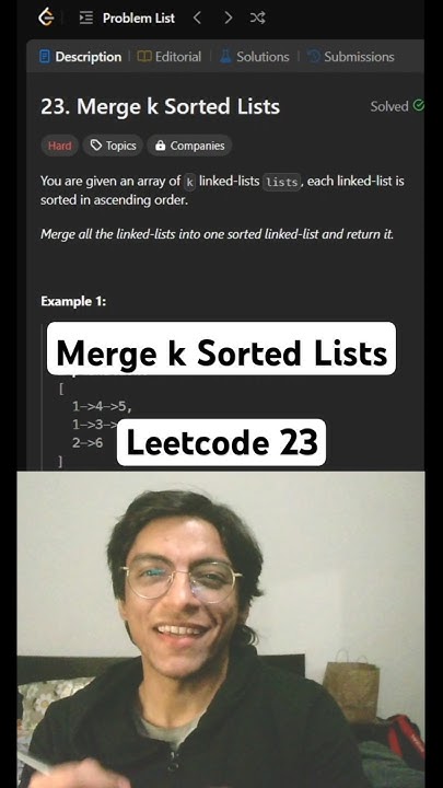 Leetcode 23 - Merge k Sorted Lists #dsa #leetcode #interview #google #faang #coding - YouTube