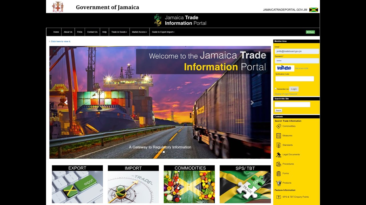 Jamaica Trade information Portal Demonstration. - YouTube