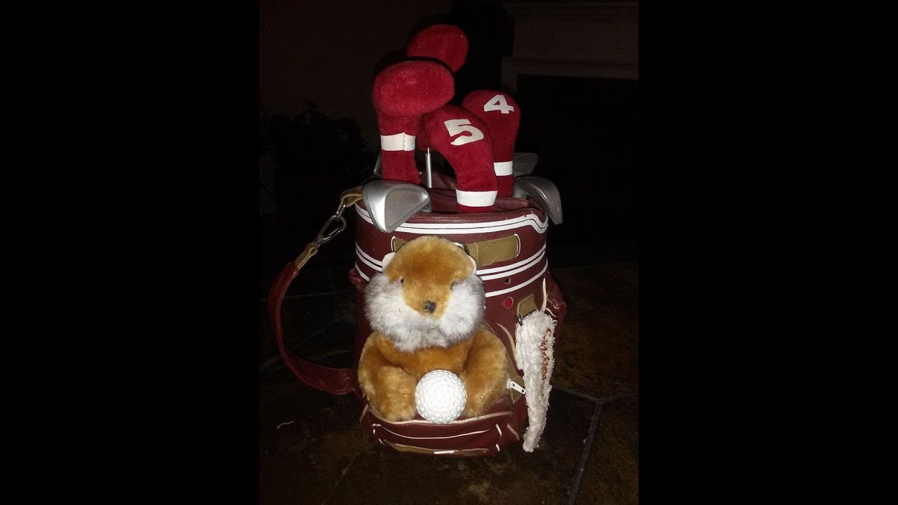 Gemmy animated caddy shack golf bag - YouTube