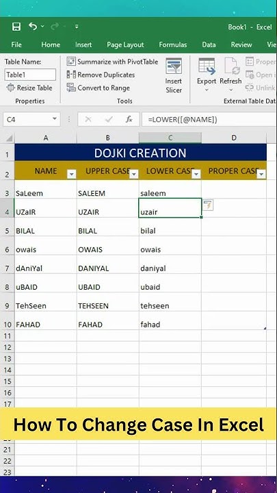 How To Change Text Case In Microsoft Excel | Dojki Creatin - YouTube