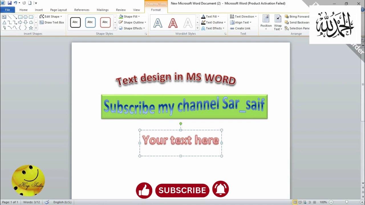 How to write text in circle shape | MS word text style | How to use ...