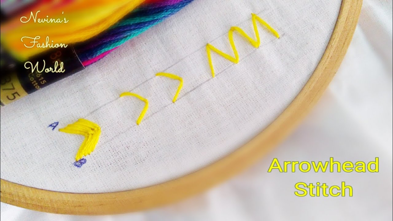 Arrowhead Stitch Doing In 3 Methods || Single Arrowhead. Closed ...