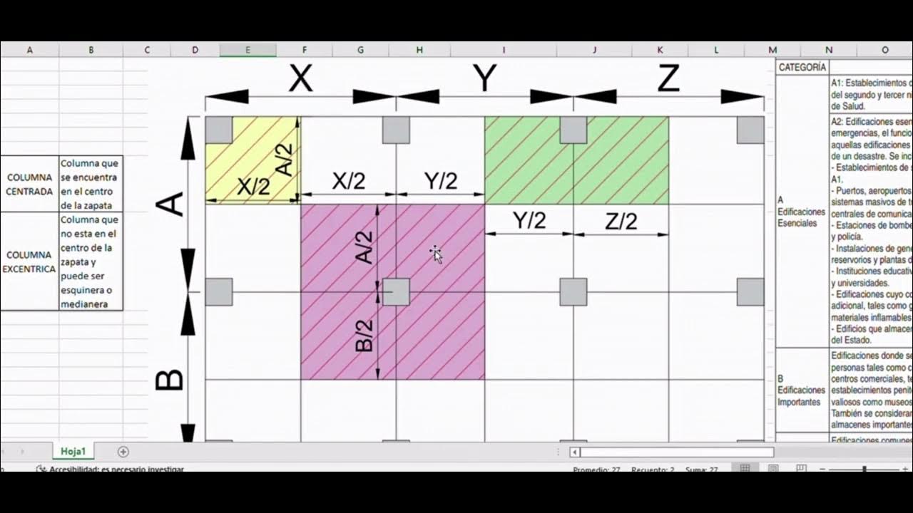 Como predimensionar columnas con una hoja de calculo (excel) para un sistema aporticado - YouTube