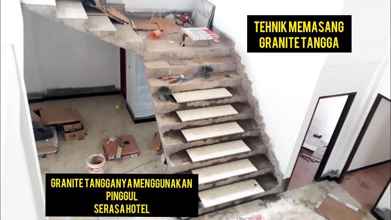 cara memasang keramik tangga eps.1 - YouTube