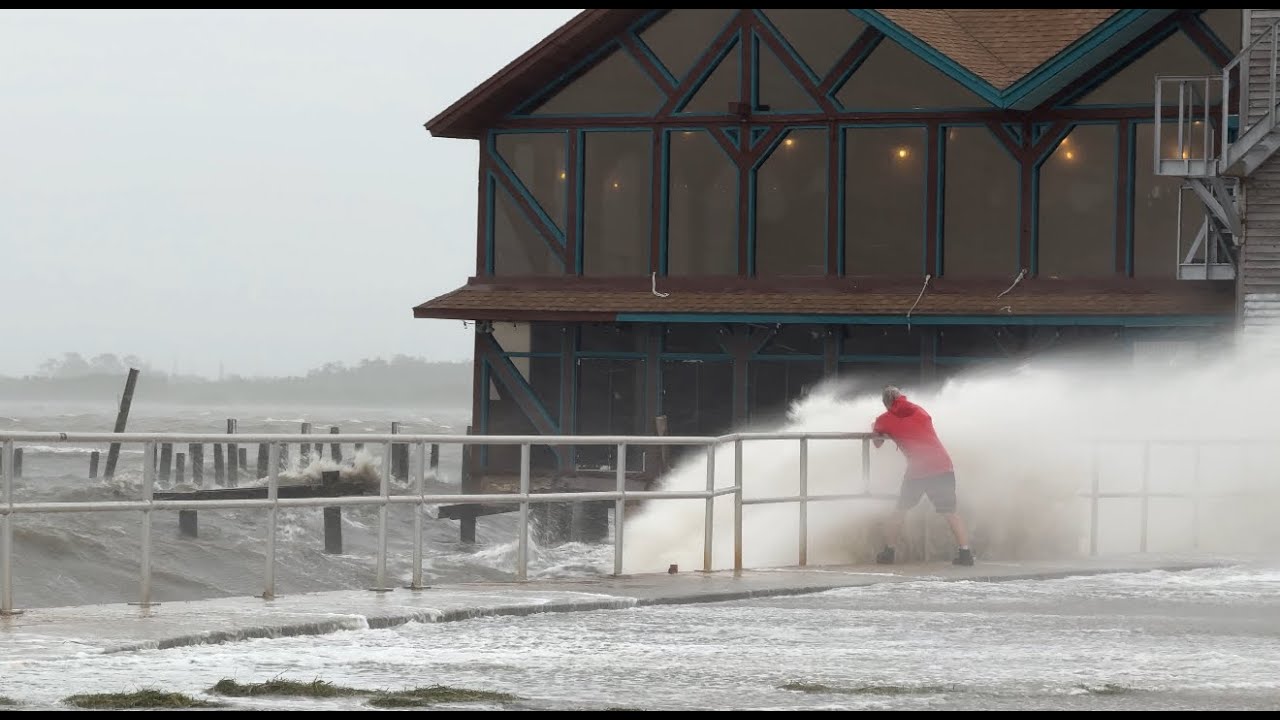 Hurricane Helene - massive storm surge from Cedar key, Florida as it ...