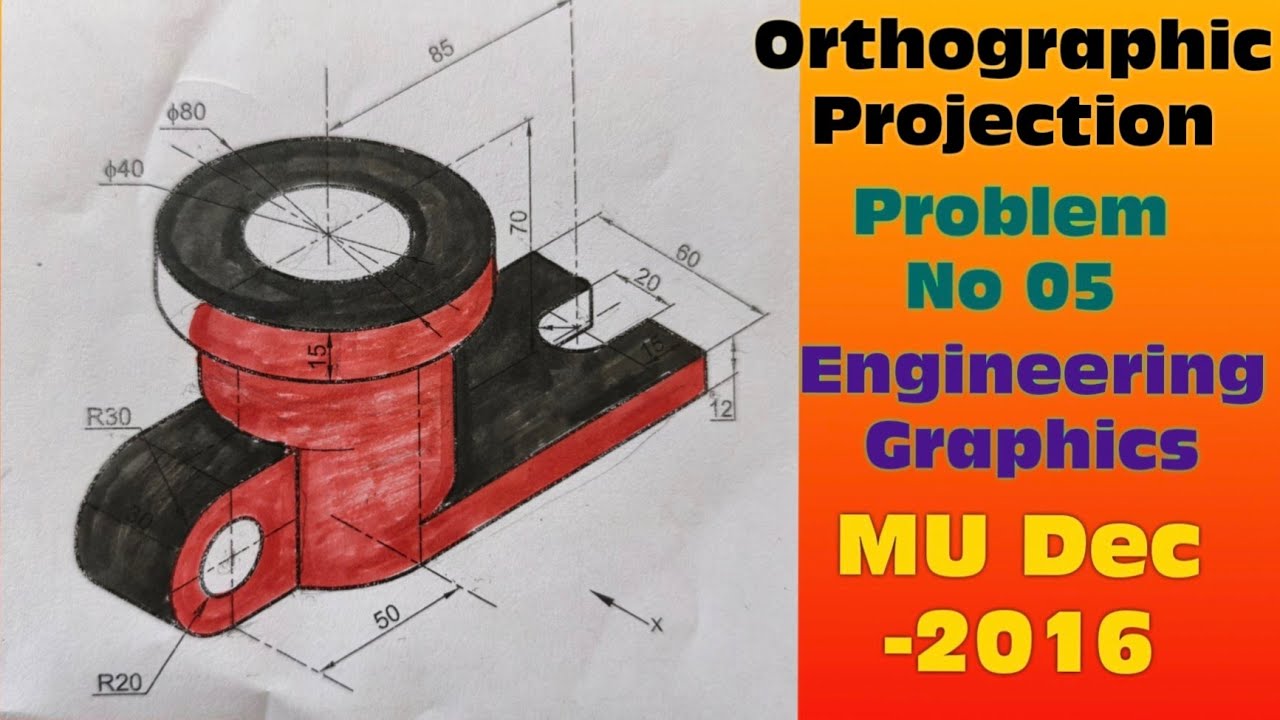 Orthographic Projection Engineering Graphics Eg Problem No 05