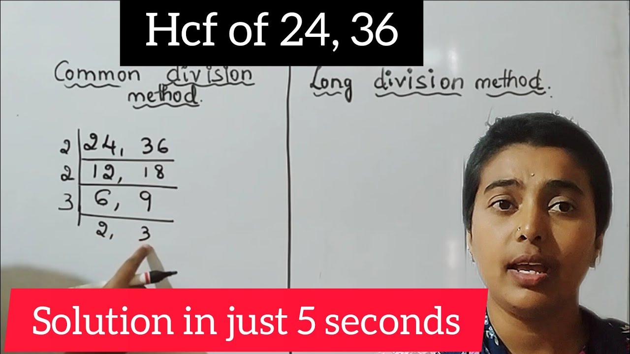 HCF by common- long division method #HCF #maths #learnbyks - YouTube