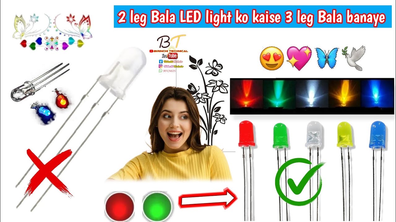 💡3 पिन वाला Led Bulb बनाना सीखे || Make 3 leg Led Bulb || 5mm led idea ...