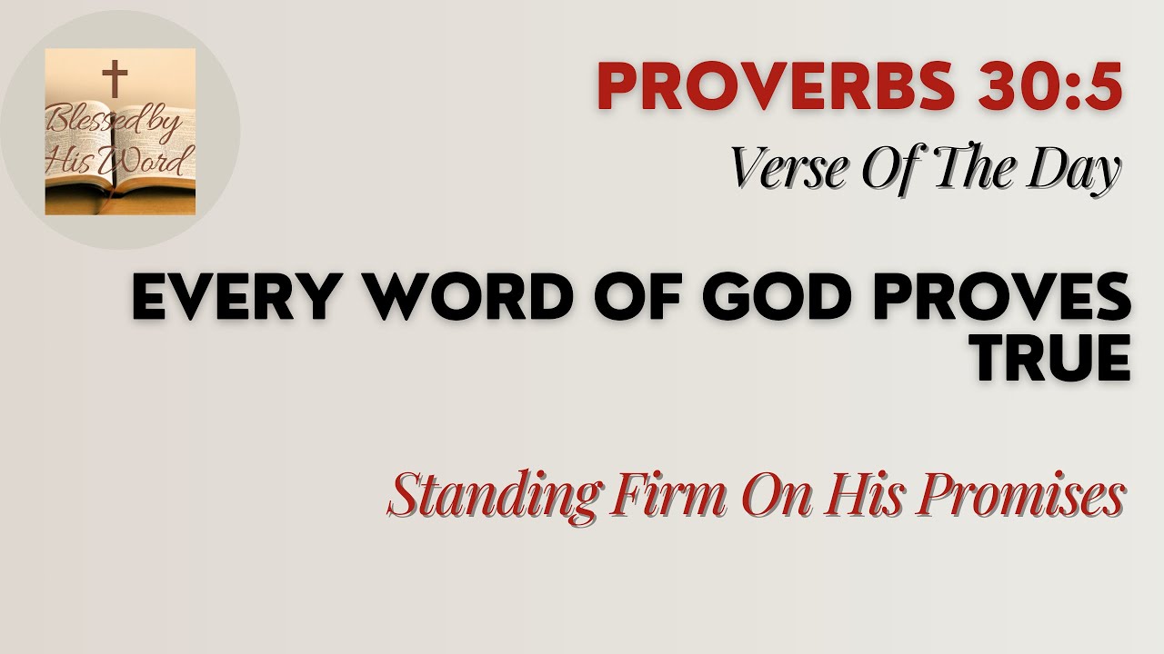 Verse Of The Day | Proverbs 30:5 | Every Word Of God Proves True ...