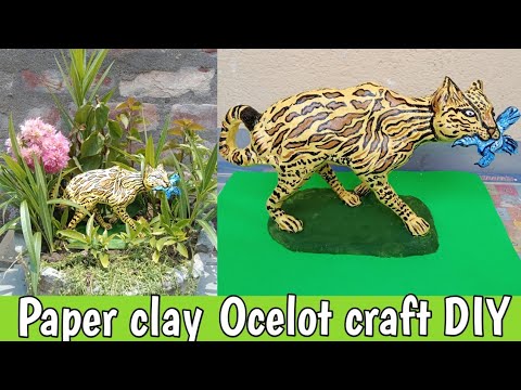 Paper clay Ocelot craft DIY - YouTube