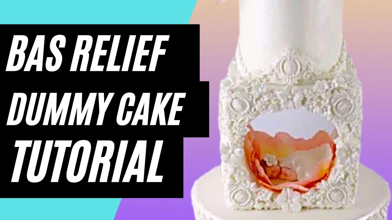 How To Make A Bas Relief Style Square Dummy Cake - YouTube