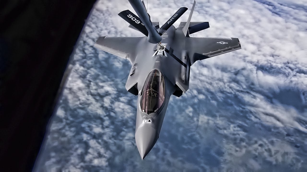 USAF Fifth Generation Aircraft Meet A Tanker In The Sky - YouTube
