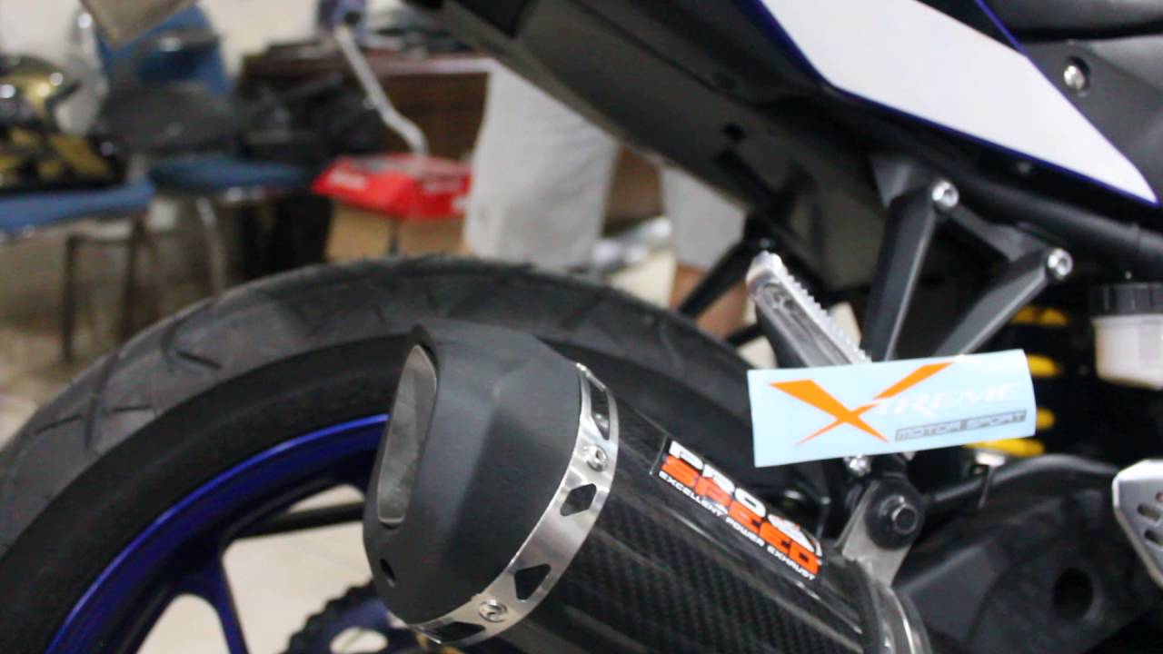 Knalpot Pro Speed Black Karbon Yamaha R25 Xtreme Motor Sport - YouTube