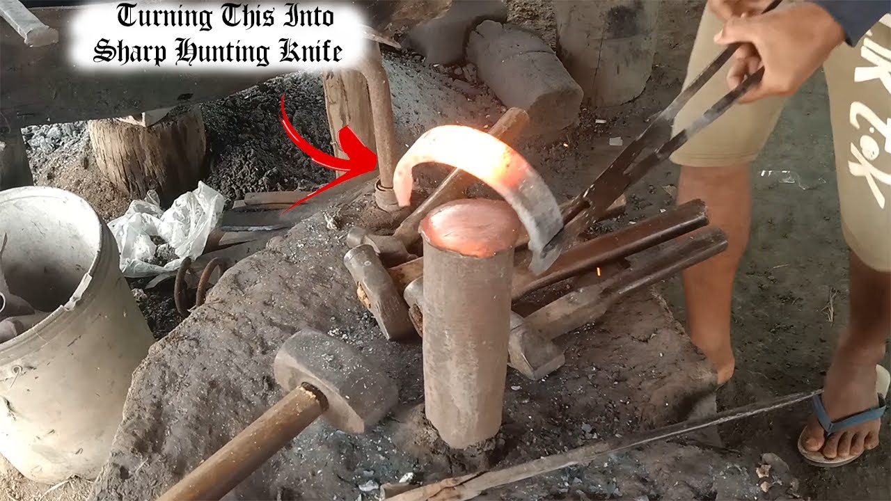 DIY Knife/ Turning Truck Bearing Scrap Into Super Sharp Dagger Knife ...