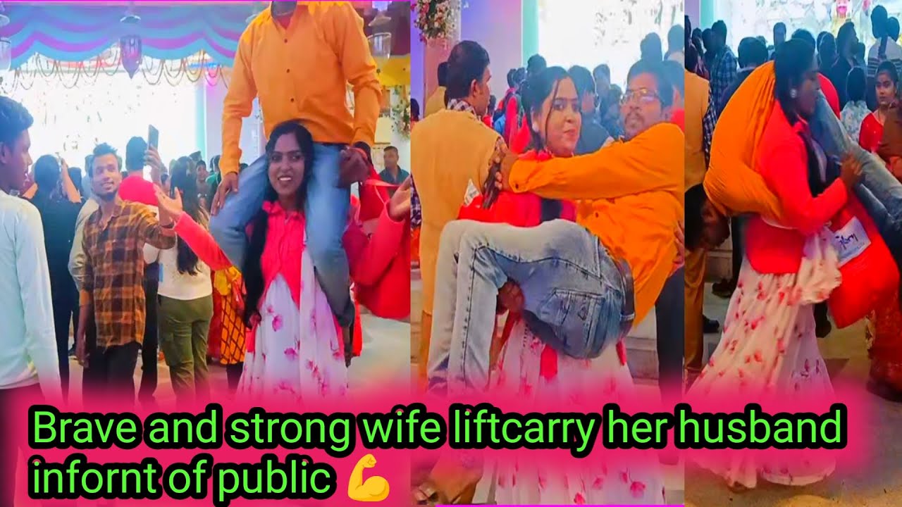 Brave and strong Wife lift her husband/strong Wife lift her husband ...