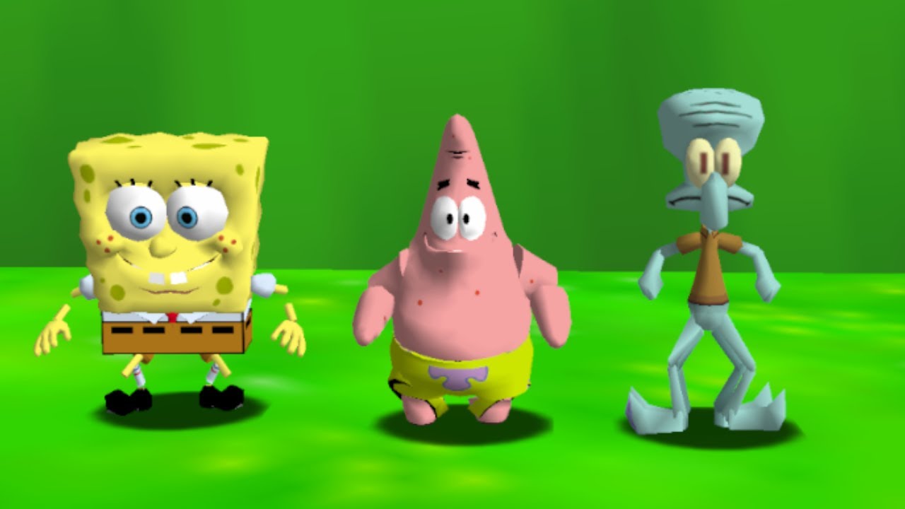 SpongeBob, Patrick and Squidward in Super Mario 64 - Full Game 100% ...