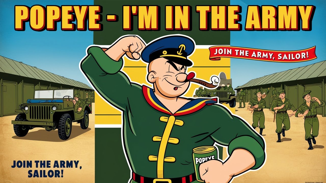 Popeye The Sailor - I'm in the army now | Full Movie | Popeye Joins the ...