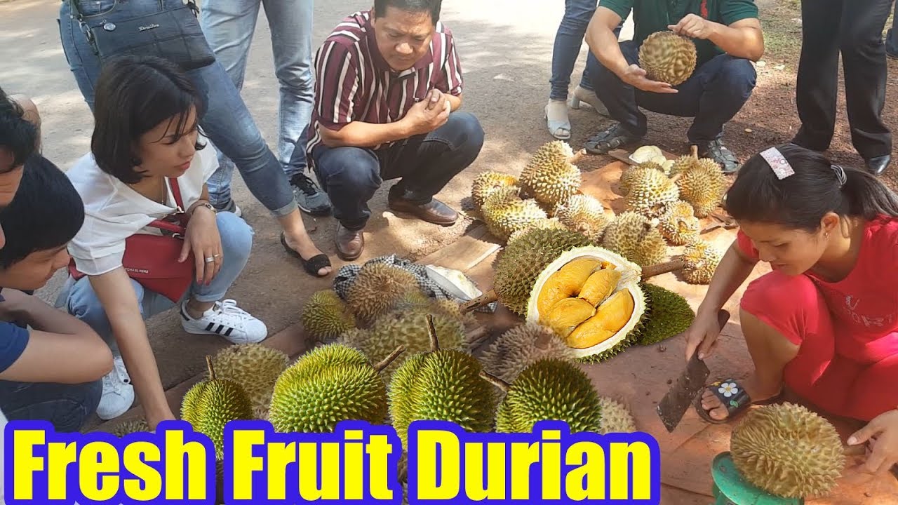 Vietnam Street Food - Vietnamese Fresh Fruit Durian - Di Rung An Sau ...