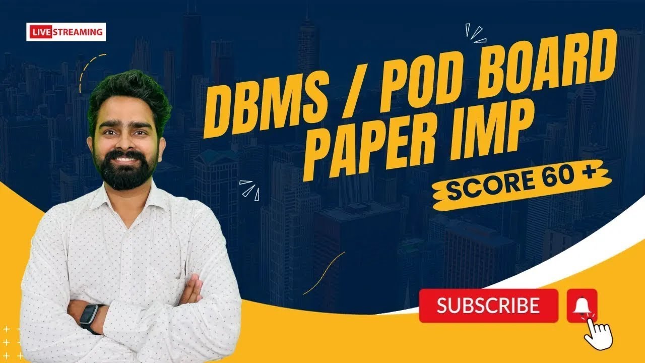 DBMS /POD | Session 3 | Sy diploma IF / CO / AIML | Board Paper ...