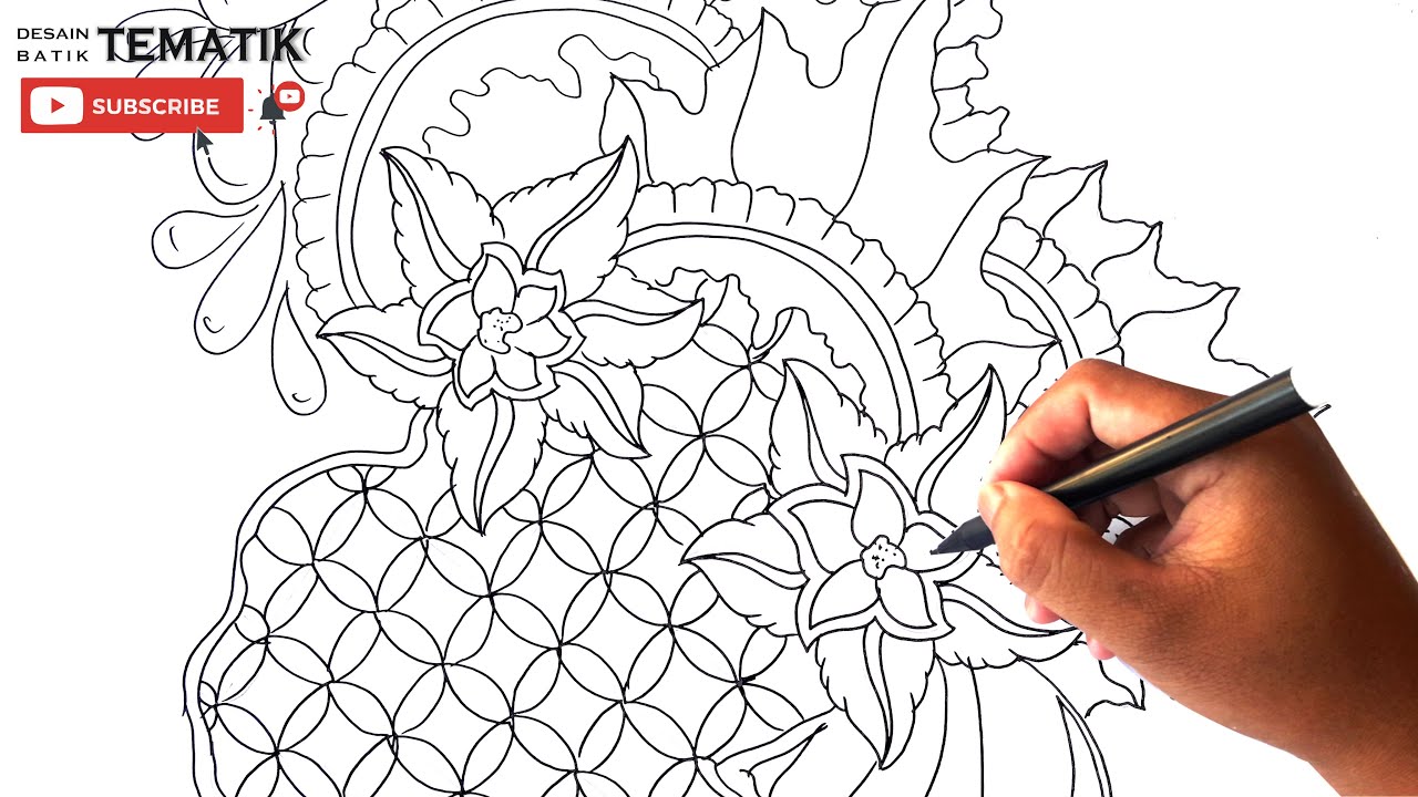 Cara Menggambar Batik Motif Kawung kombinasi madura - cara menggambar ...