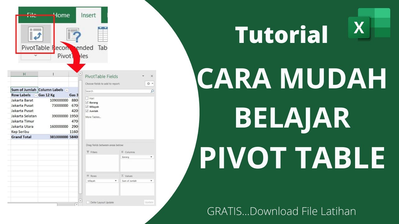 Cara Mudah Belajar Pivot Tabel di Excel - YouTube