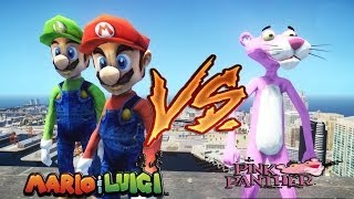 Mario And Luigi Vs Pink Panther EPIC BATTLE - YouTube