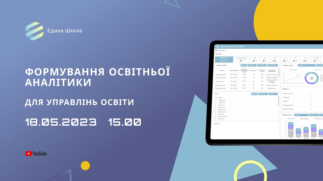 Формування освітньої аналітики в системі «Єдина школа Youtube