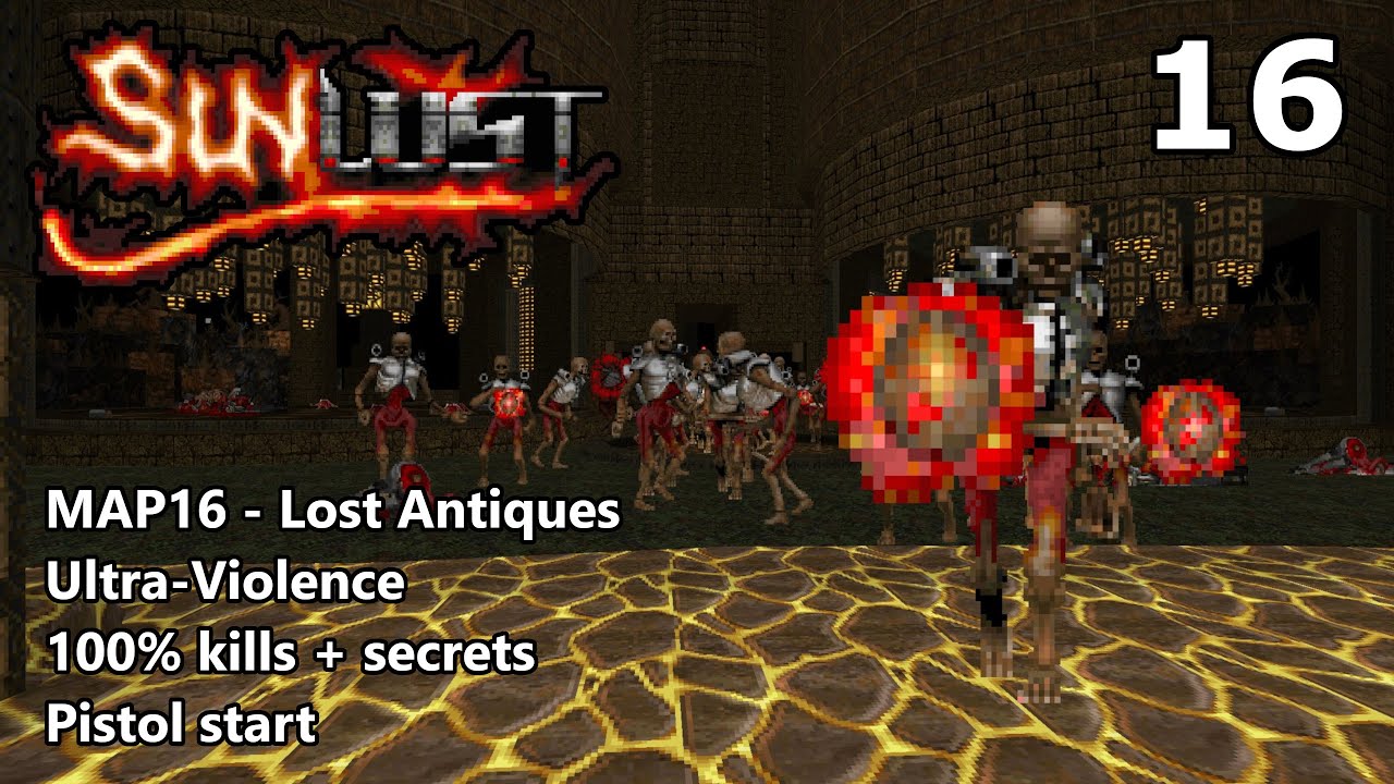 Doom II: Sunlust - MAP16 (Lost Antiques) - Ultra-Violence 100% - YouTube