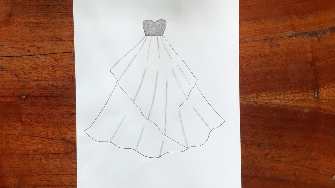 How to Draw a Beautiful Dress || Easy DRAWING - YouTube