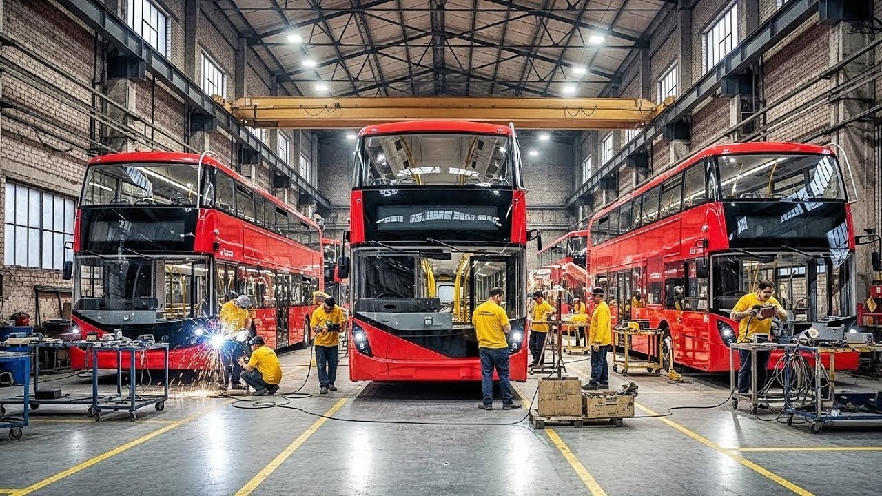 How UK Red Double-Decker Buses Are Manufactured — Complete Process ...