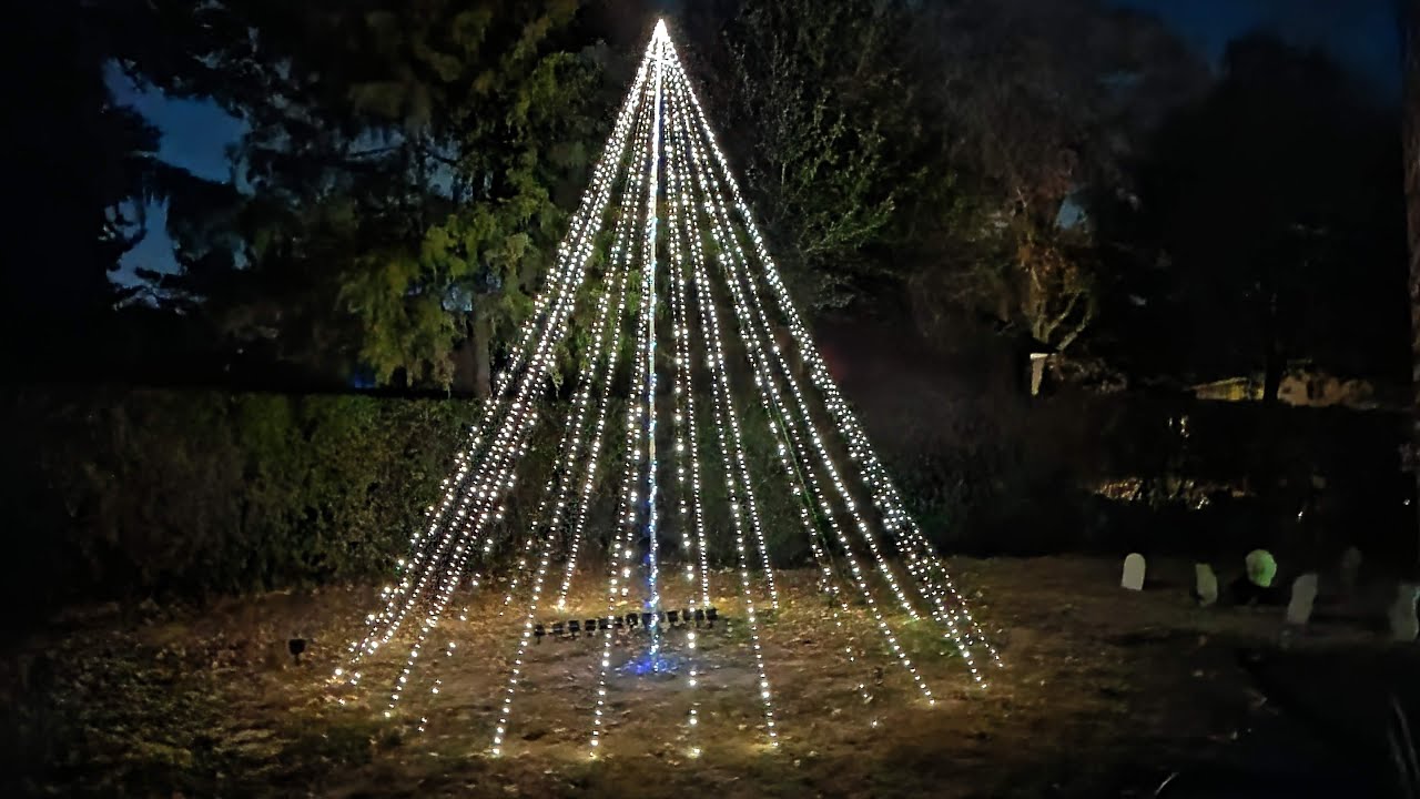 DIY 15 Foot Tall Tree of Solar Lights | Holiday Haunt at Great Oak ...
