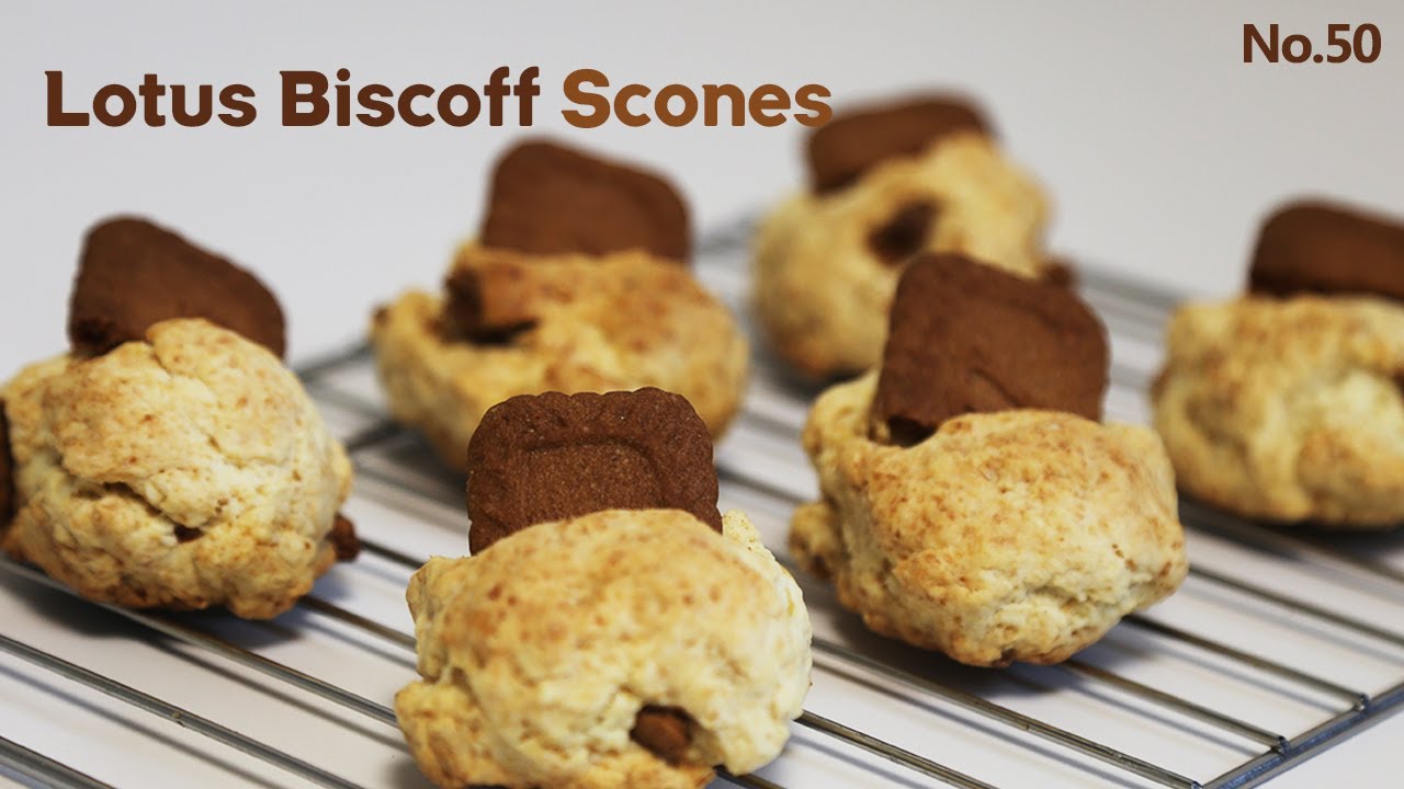 로투스 스콘 만들기/가장 쉬운 스콘 레시피/미니오븐 베이킹 Lotus Biscoff Scones - YouTube