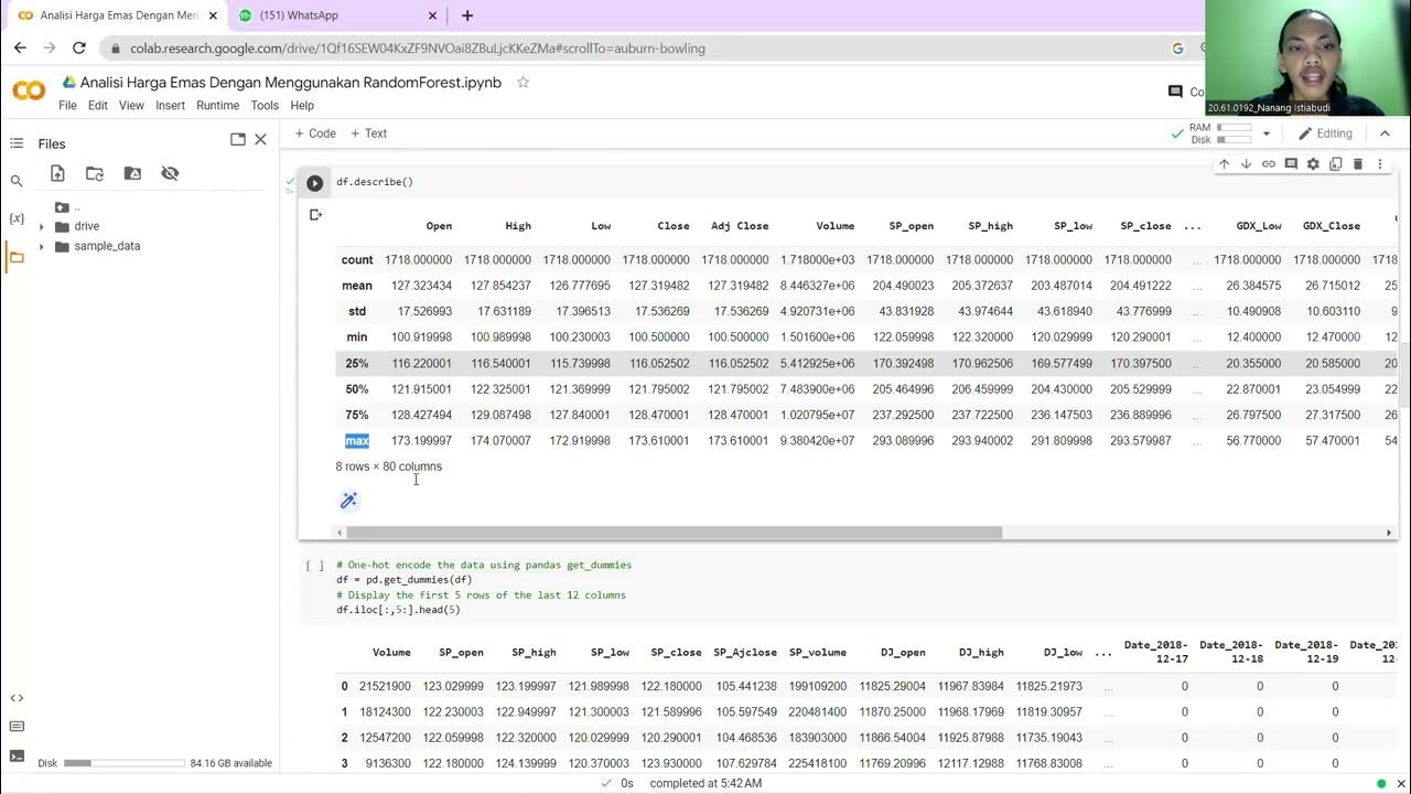 UAS BIG DATA AND PREDICTIVE ANALYTICS REGRESI, SUPERVISED MACHINE LEARNING PADA HARGA EMAS - YouTube