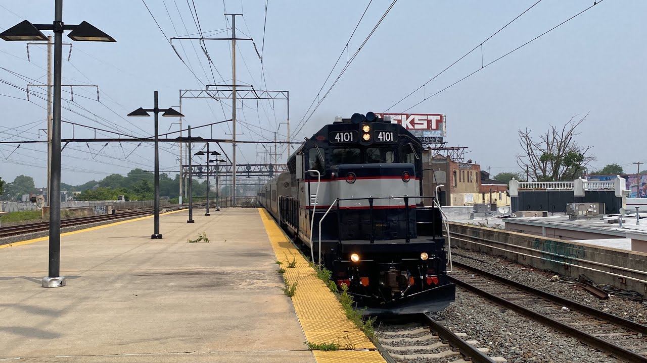Rare NJT 4101 (NJDOT GP40PH-2) Visit to the Atlantic City Line - Train ...