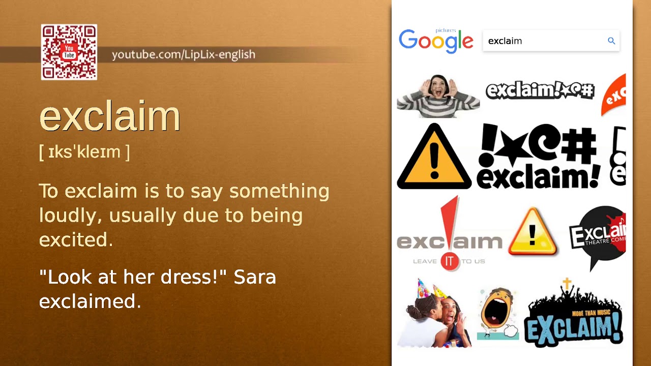 Exclaim : C2 level english vocabulary lesson, www.LipLix.com - YouTube