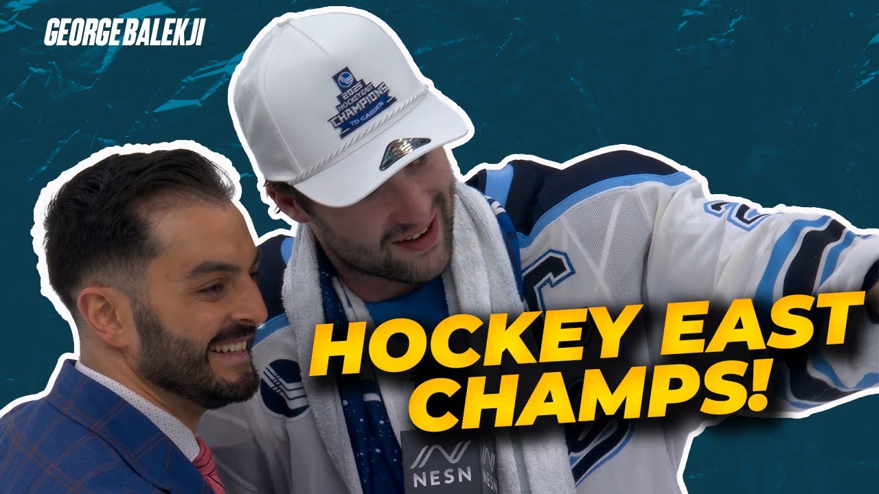 Maine Wins Hockey East! Ben Barr, Lynden Breen On-Ice Interviews After ...
